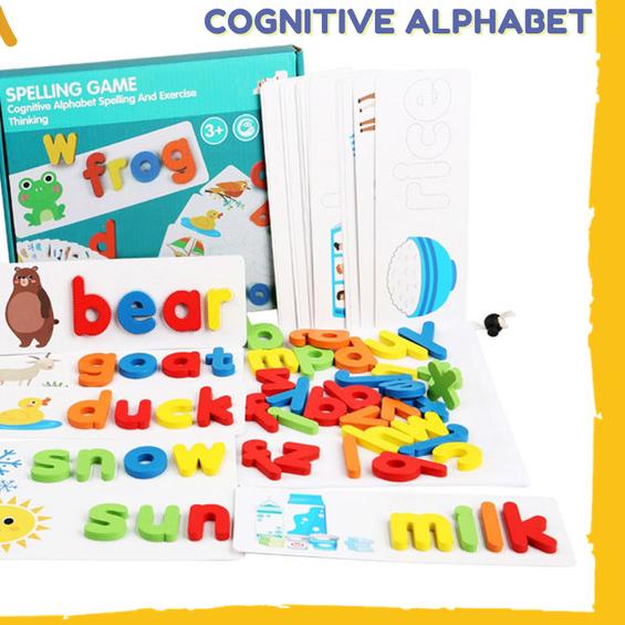 Jual Alphabet spelling time game - belajar mengenal huruf - wooden toys ...