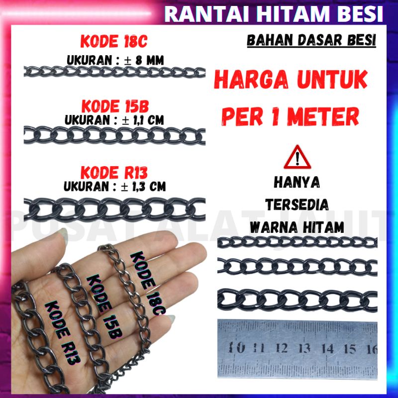 Jual Rantai hitam aman anti karat material bahan besi per meter ...