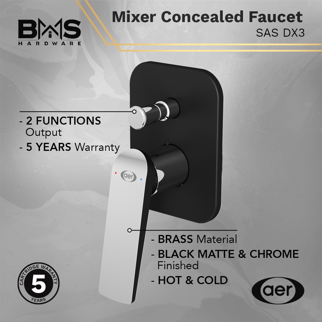 Jual AER Kran Tanam Wall Hand Shower Tembok Panas Dingin 2 Fungsi SAS DX3 | Shopee Indonesia
