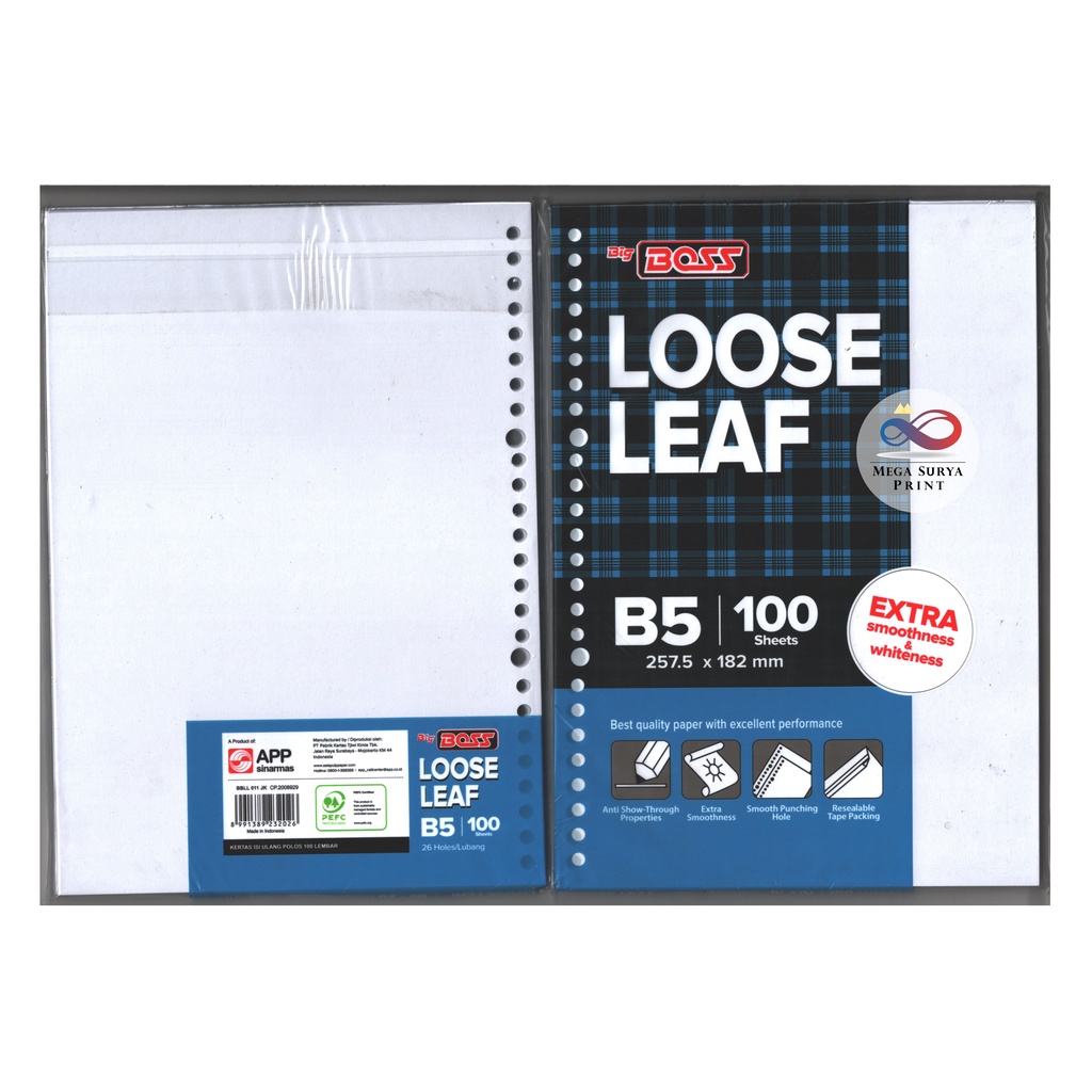 Jual Loose Leaf B5 100 Lembar Putih Polos | Shopee Indonesia