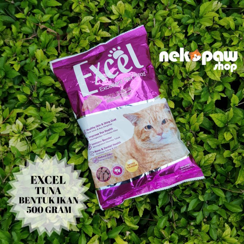 Jual Excel Tuna Bentuk Ikan 500 gram Fresh Pack| Pakan Kucing Murah ...