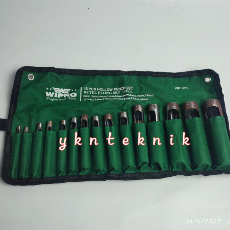 Jual Hollow Punch Set WIPRO 15 Pcs Alat Pembolong Gasket Kulit | Shopee ...