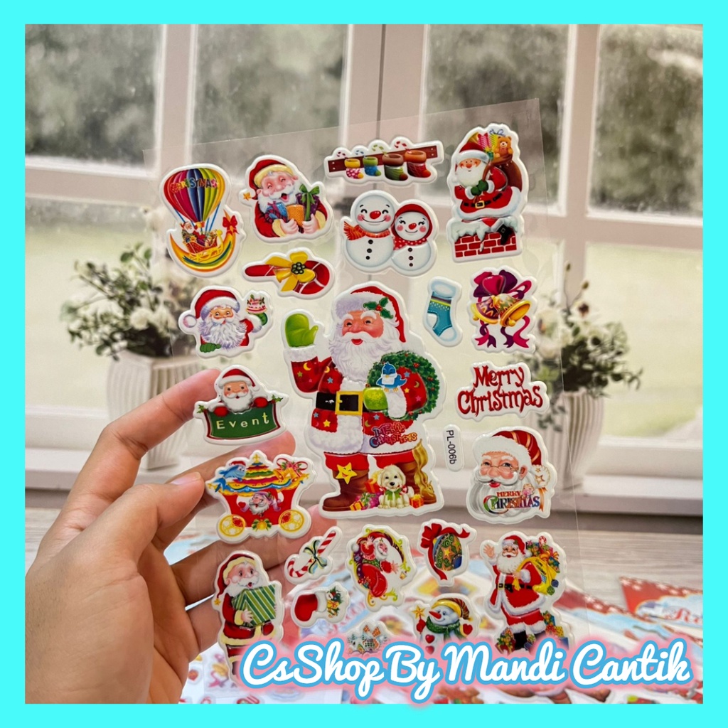 Jual Paket Stiker Natal Christmas sticker New Room Decor Cute Hiasan ...