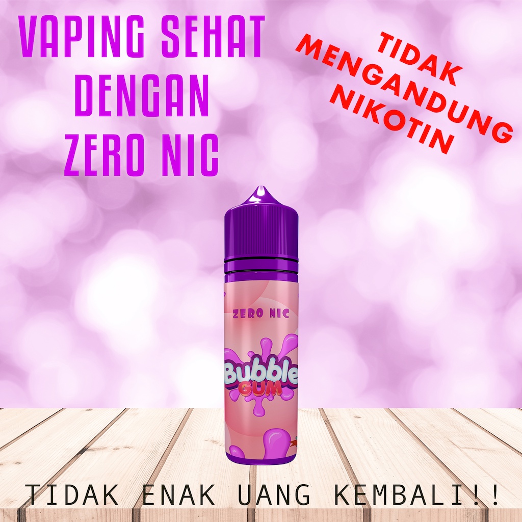 Jual Liquid Vape Mint Enak Zero Nicotine Bubblegum 60ml Pods Friendly ...