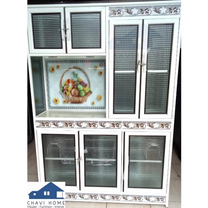 Jual RAK PIRING LEMARI PIRING KITCHEN SET ALUMINIUM 4 PINTU MEJA ...