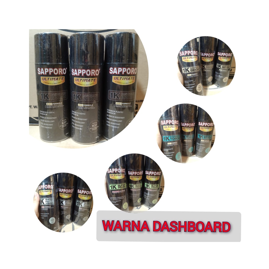 Jual pilok pilox cat semprot cat spray sapporo ultimate 400ml varian dashboard bodi kasar warna ...