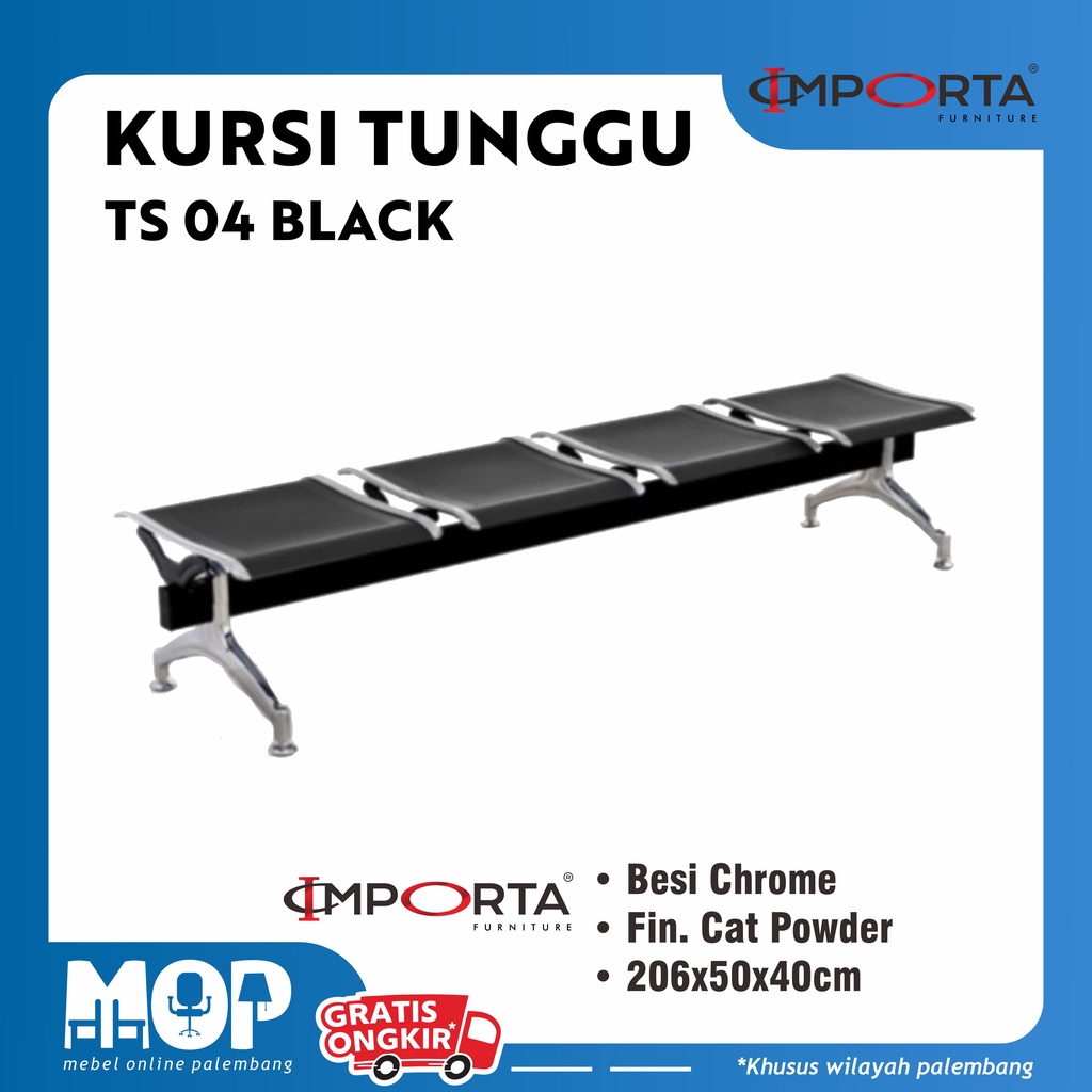 Jual Kursi Tunggu Bandara 4 dudukan Kursi Taman Kursi Teras Besi TS04 Black | Shopee Indonesia