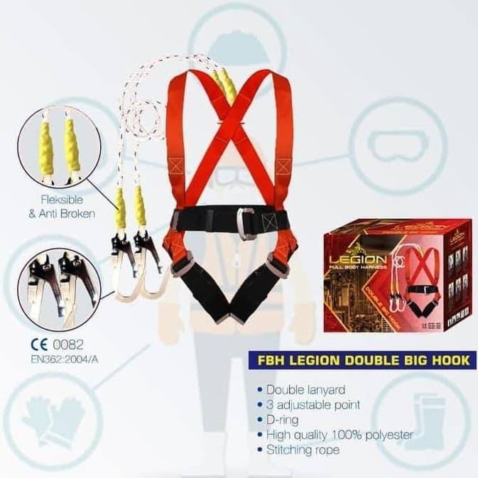 Jual Alat Pengaman Safty Body Hernes Full Body Double Hook | Shopee ...