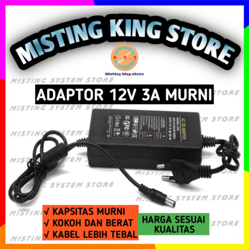 Jual POWER ADAPTOR 12V 3A MURNI / POWER SUPPLY 12 VOLT 3 AMPERE / ADAPTOR DC - TRAFO UNTUK LED ...