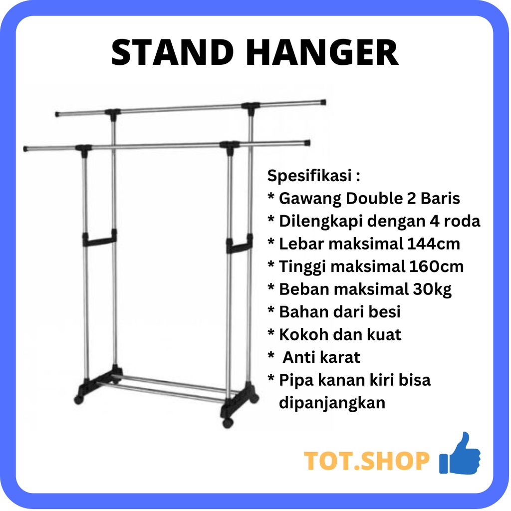Jual DOUBLE STAND HANGER RAK GAWANG GAWANGAN JEMURAN GANTUNGAN IKEA ...