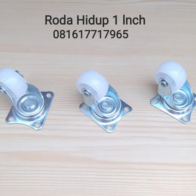 Jual Roda Plastik Putih 1 Inch Hidup / Roda 1" Lemari Etalase Nakas ...
