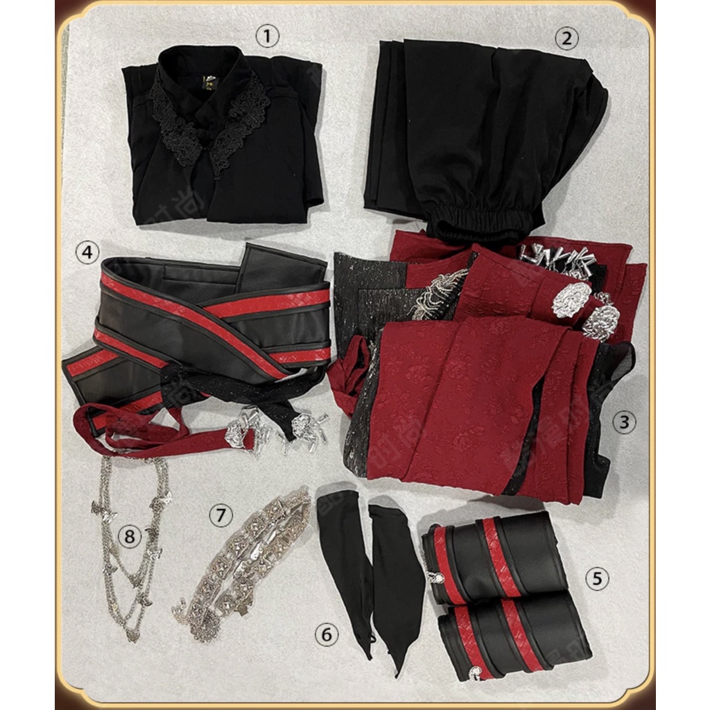 Jual Anime Heaven Official's Bless Huacheng Cos Suits Blakc and Red ...