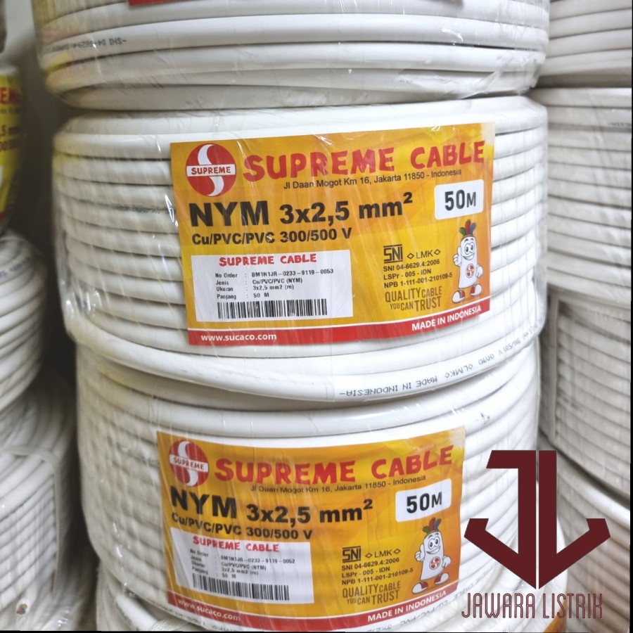 Jual SUPREME KABEL NYM 3X2,5 MM ROLLAN 50M 50 METER KAWAT | Shopee Indonesia