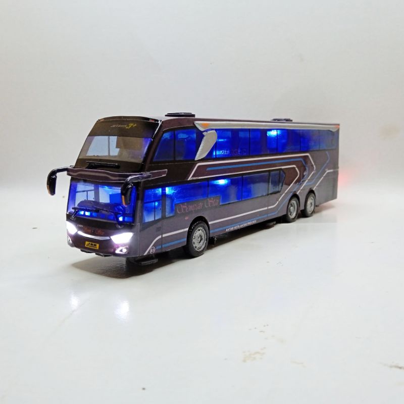 Jual Miniatur bus Sempati Star body Double deck Adiputro Full lampu ...