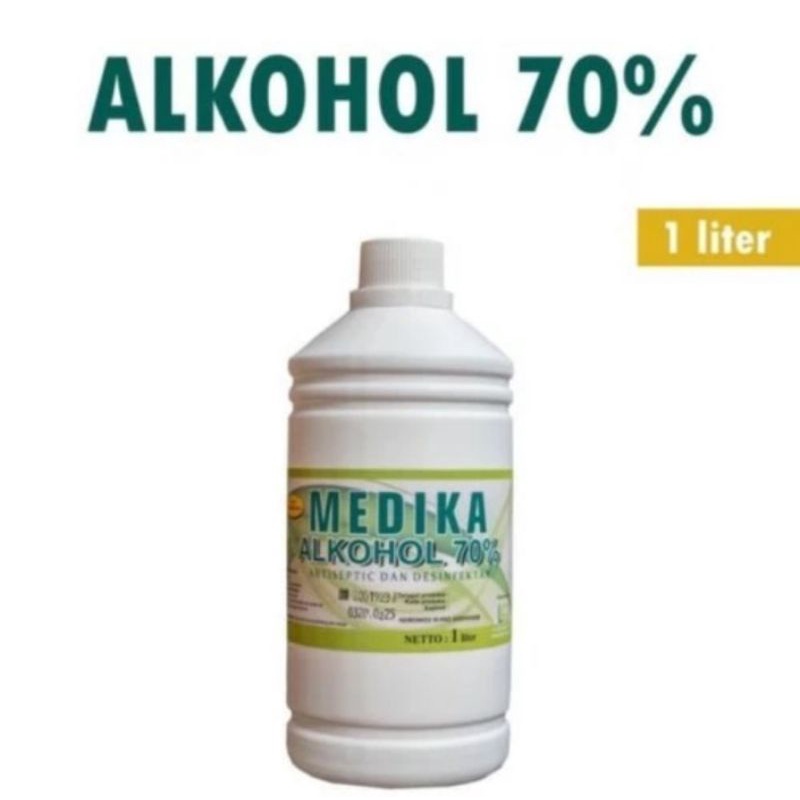 Jual Alkohol 70% 1L Medika / Antiseptik Luka P3K Disinfektan / Alcohol ...