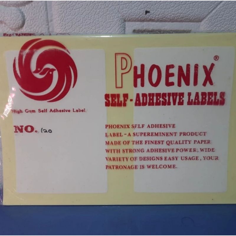 Jual Sticker Label / Label Harga No. 120 Phoenix (78 x 118 mm) | Shopee ...