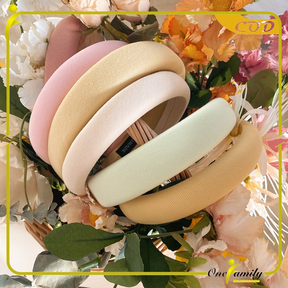 Jual ONE-C726 Bando Korea Wanita Bahan Kain Motif Polos Tebal Empuk ...