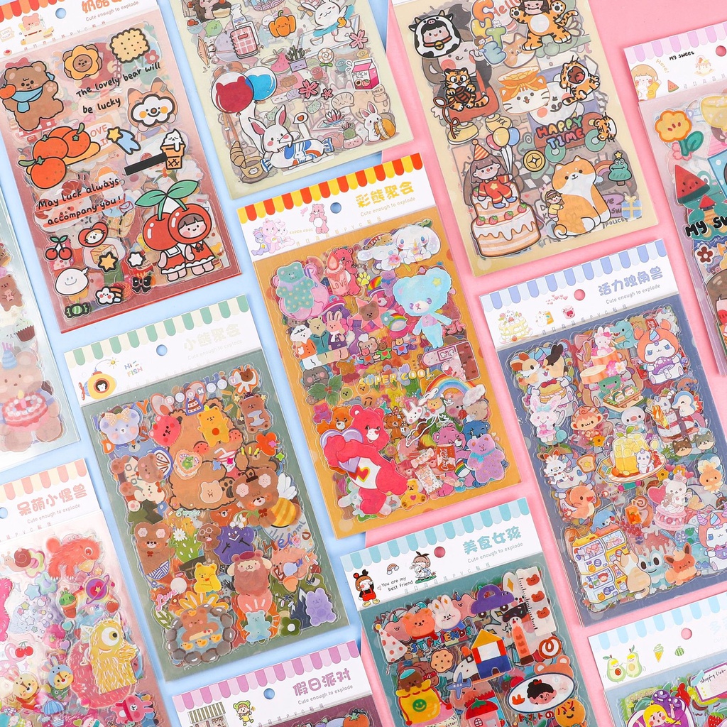 Jual sticker DIY 1 set 6 lembar (40 motif) stiker scrapbook jurnal ...