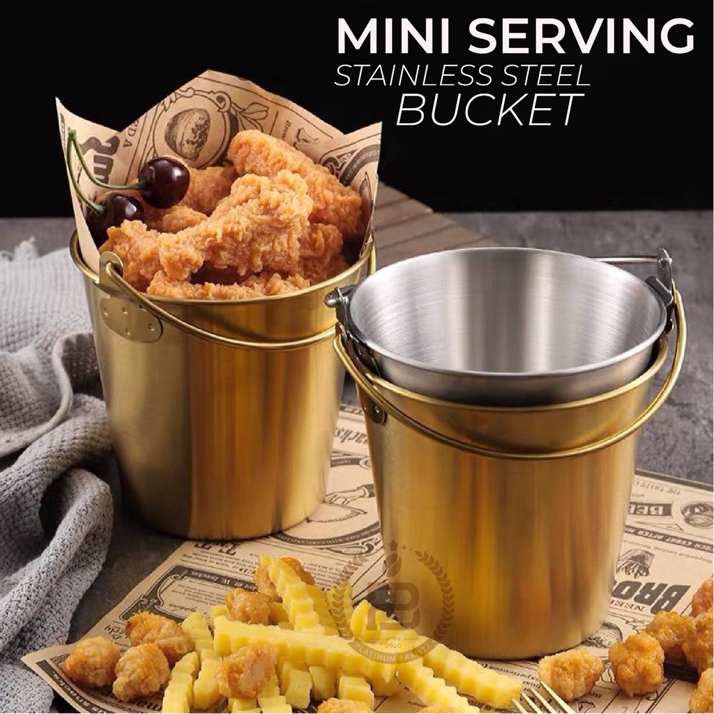Jual Aesthetic SUS304 Ice Bucket Stainless Steel 0.7L 1L Wadah Ember Es ...