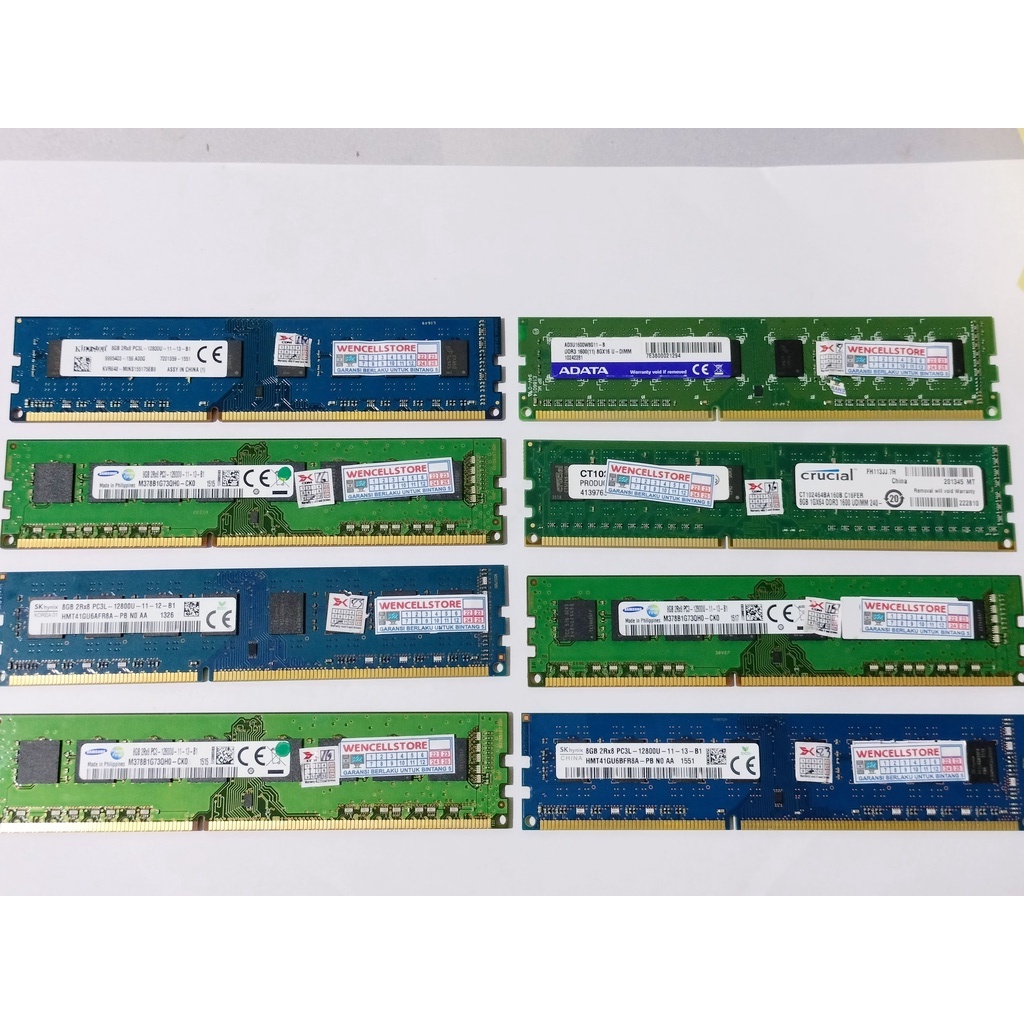 Jual RAM 8GB DDR3 PC-12800/1600MHZ KOMPUTER SAMSUNG KINGSTON HYNIX ...