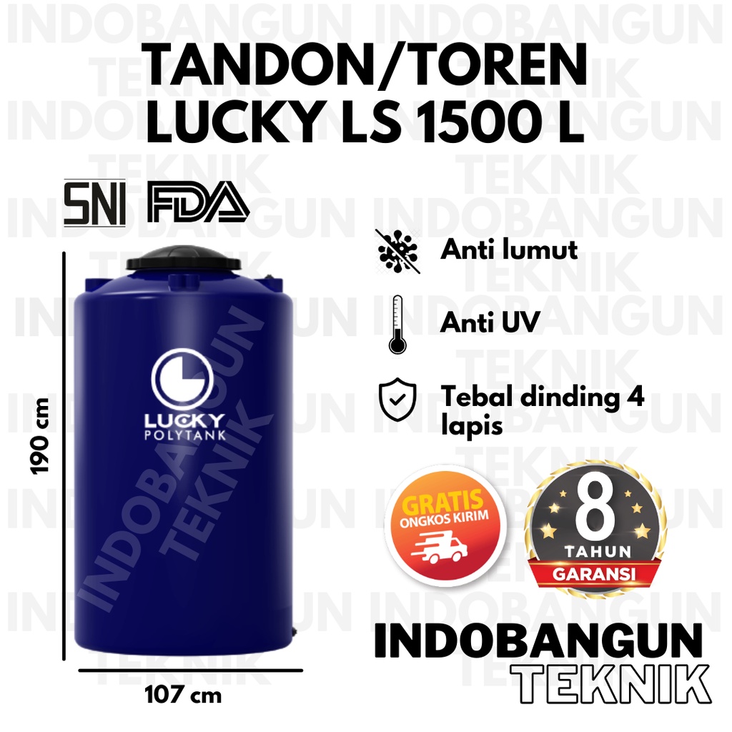 Jual Tandon Toren Tangki Air Lucky Standard 1500 Liter Harga Murah ...