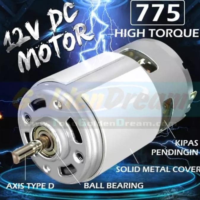 Jual dinamo DC 775 motor DC775 12V HIGH SPEED Torsi BESAR DIY powertools | Shopee Indonesia