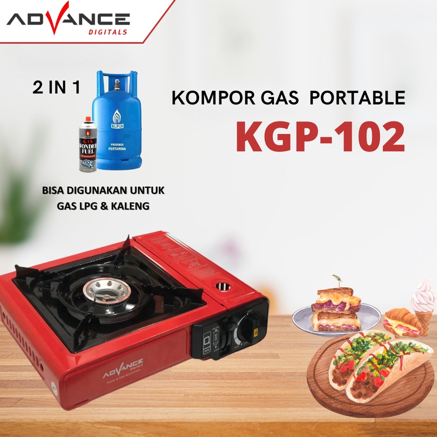 Jual Advance Kompor Gas Portable 2 in 1 KGP-102 Garansi Resmi 1 Tahun | Shopee Indonesia