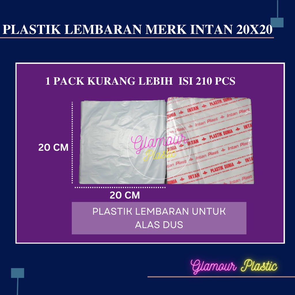 Jual Plastik ALAS MERK INTAN Ukuran 20X20 (1 PACK KURANG LEBIH ISI 210 ...