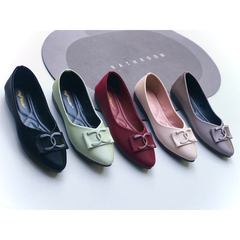 Jual FLOWER Sepatu Wanita Flatshoes Ballerina MF12 | Shopee Indonesia