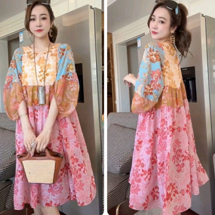 Jual 6940 Baju minidress mini dress gaun LOOSE TERUSAN dres Korea ...