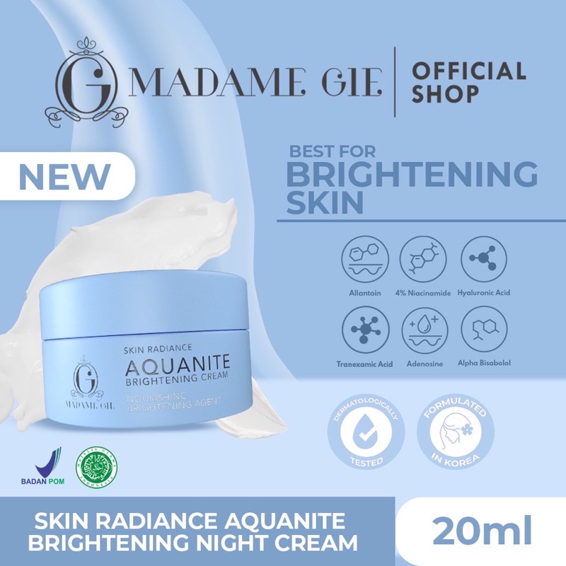 Jual Madame Gie Skin Radiance AQUANITE Brightening Cream | Shopee Indonesia
