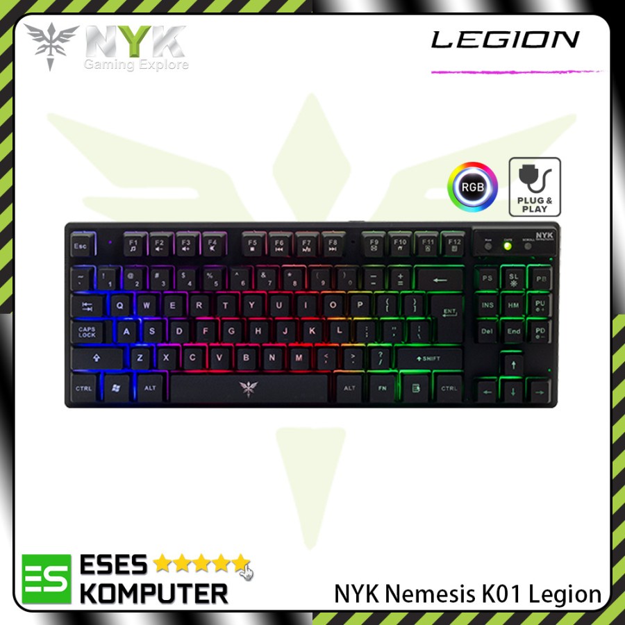 Jual Keyboard NYK Nemesis K-01 K01 Legion TKL - Gaming - Rainbow Light ...