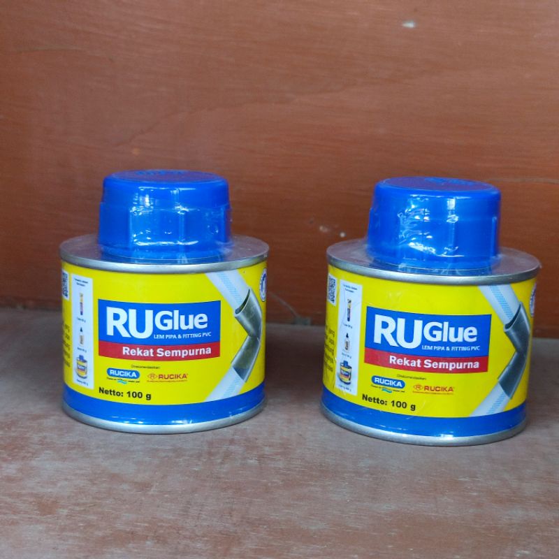 Jual Lem Pipa Paralon Talang plastik PVC RuGlue Rucika 100 gram kaleng ...