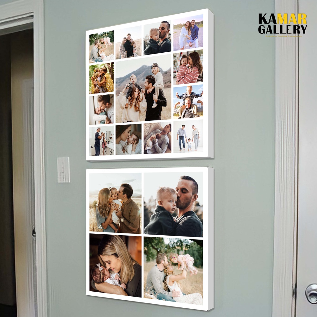 Jual Cetak foto UK 30x30 cm kolase + bingkai Photowall Hiasan pajangan ...