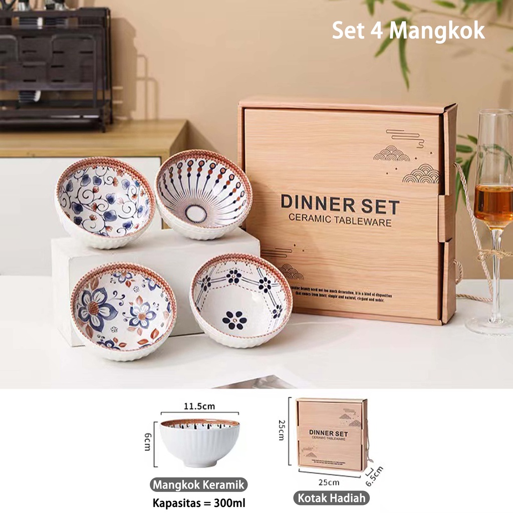 Jual QQ-Souvenir mangkuk set porselen biru dan putih bermutu tinggi ...