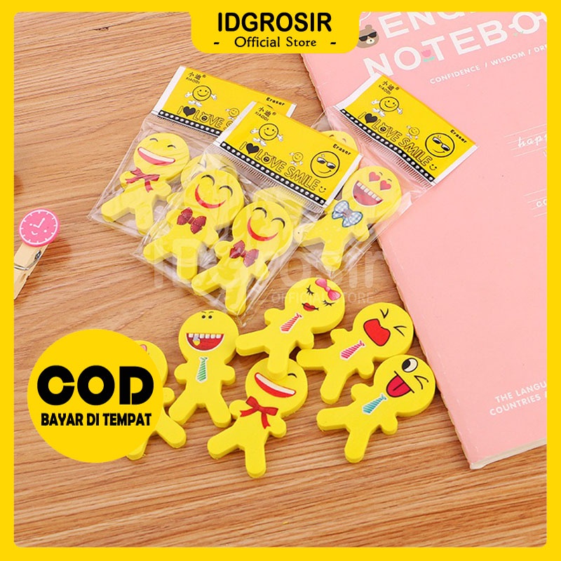 Jual IDgrosir Penghapus Penhapus Pensil Pencil Emoji Smile Karakter ...