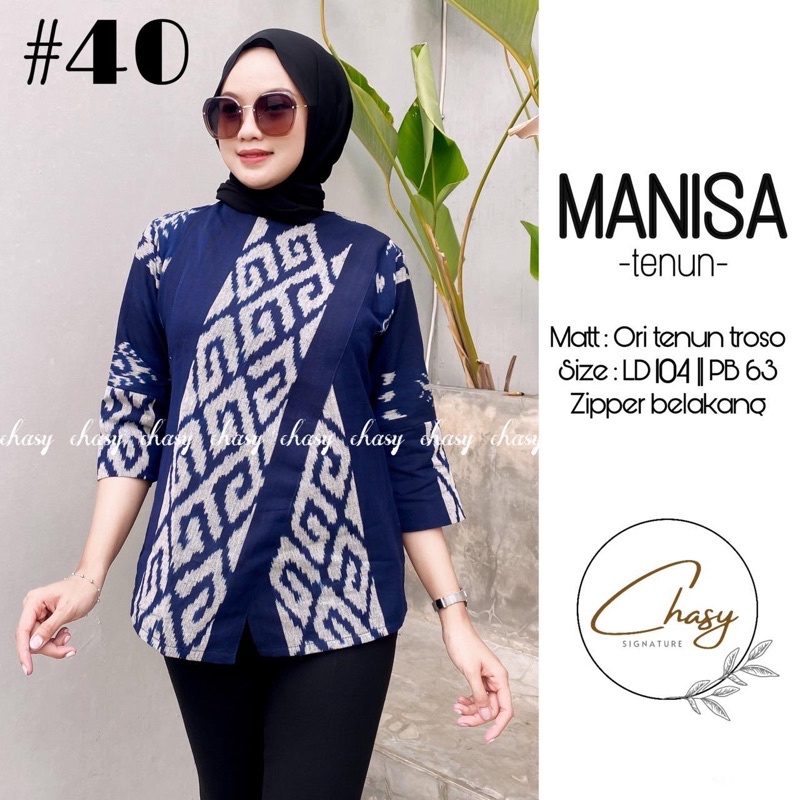 Jual Manisa Tenun by Chasy Atasan Blouse Batik Tenun Modern Original ...