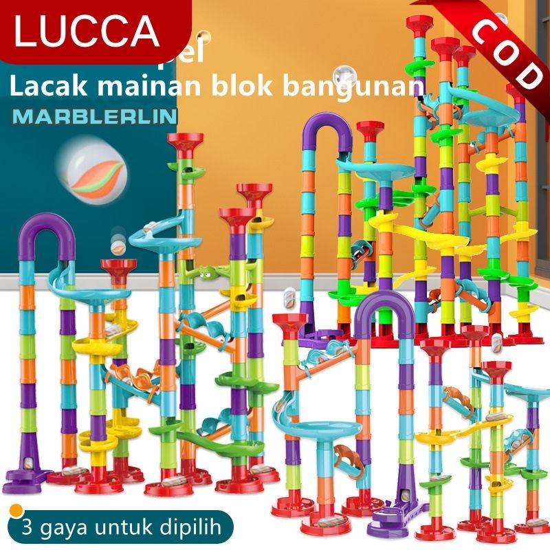Jual Marble Run Building Blocks 197pcs Set DIY Konstruksi mainan 3D ...