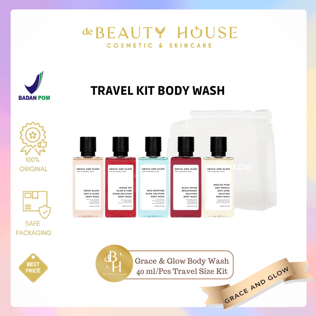 Jual GRACE AND GLOW Body Wash 40 ml/Pcs Travel Size Kit | Shopee Indonesia
