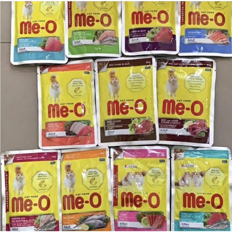 Jual Me-O Meo Pouch 80 Gr All Varian Adult & Kitten Wet Food Makanan ...