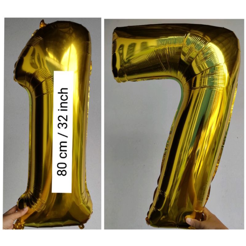 Jual Balon Foil 80 cm / 32 inch Gold, Balon Foil Angka Jumbo 80 cm ...