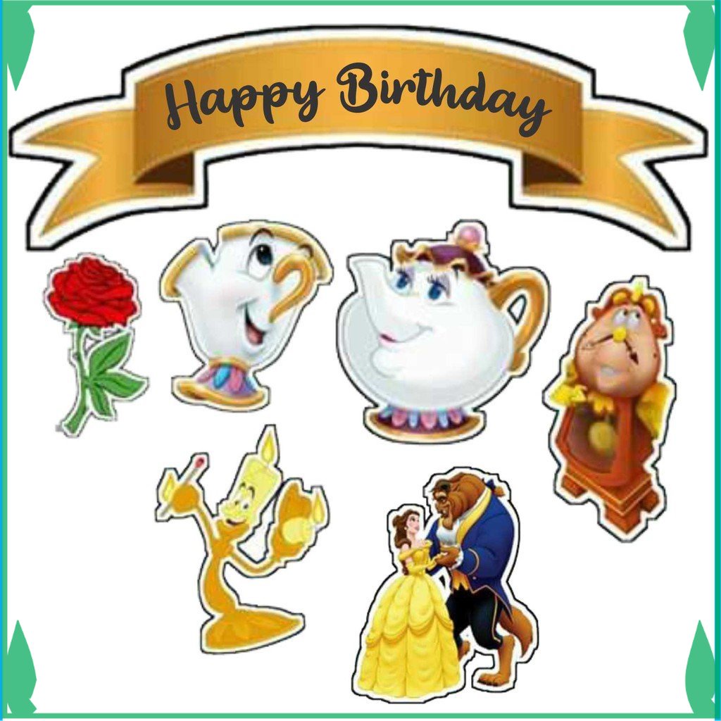 Jual TOPER CETAK TOPPER CAKE ULANG TAHUN / HIASAN KUE PRINCESS BELLE ...