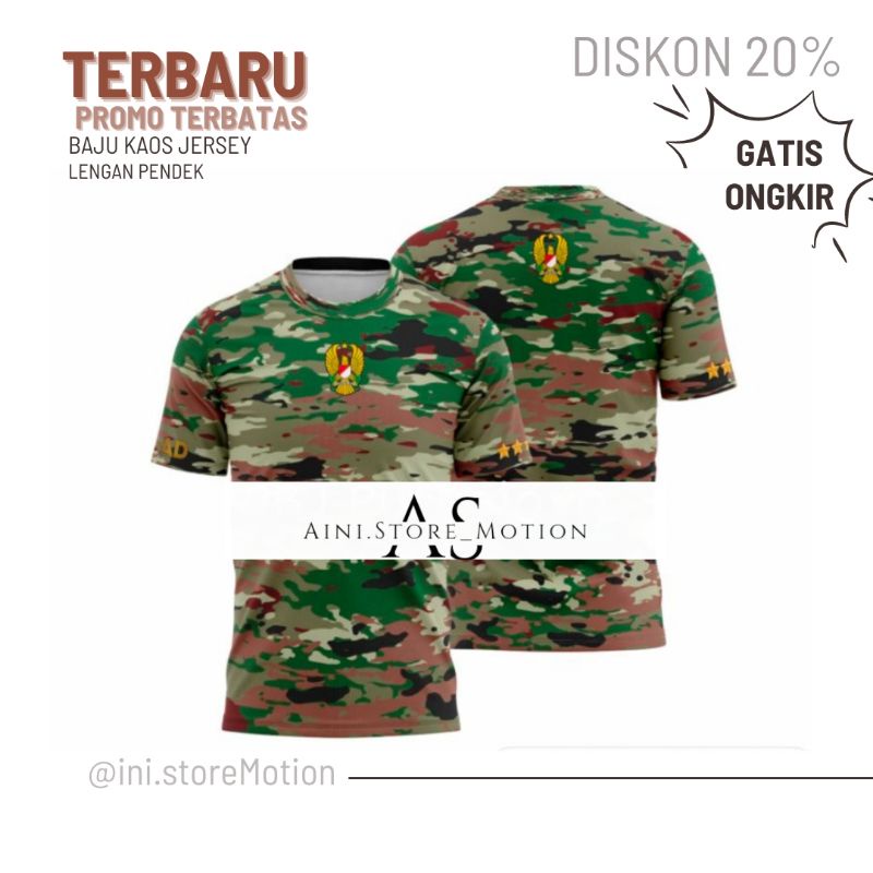 Jual KAOS JERSEY TNI AD / LORENG TERBARU 2022 KASAD DALAMAN / KAOS TNI KASAD | Shopee Indonesia