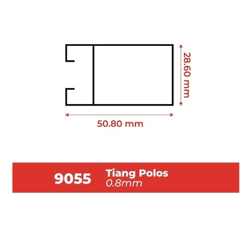 Jual Aluminium Tiang Polos 9055 Sliding Door Alumunium PER 10 CM ...