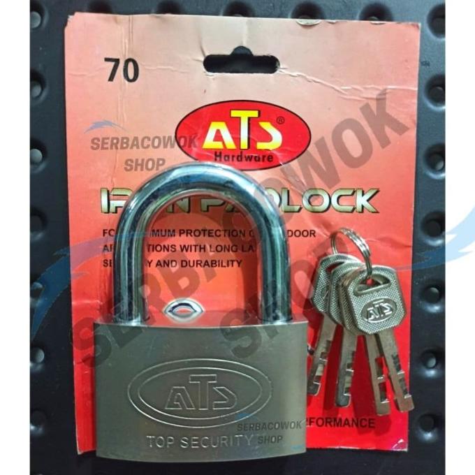 Jual Ats Gembok Putih 70 Mm Leher Pendek Chrome Gembok Pelor Ats ...