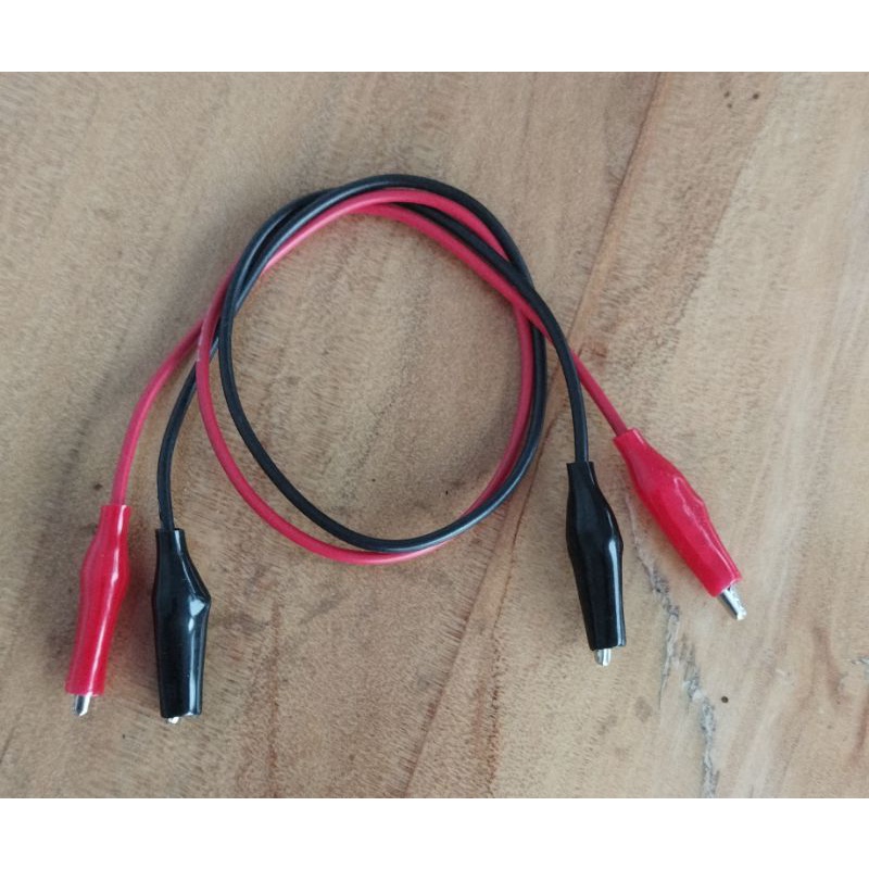 Jual capit buaya kabel jumper aligator 40cm 2pcs merah hitam 1set ...