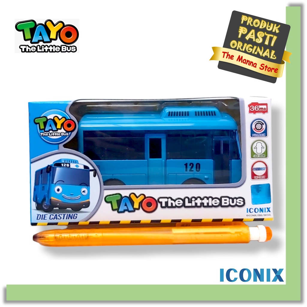 Jual Iconix Tayo The Little Bus TAYO DieCast Metal - Plastic Pullback TYX117018 Korean Toys ...