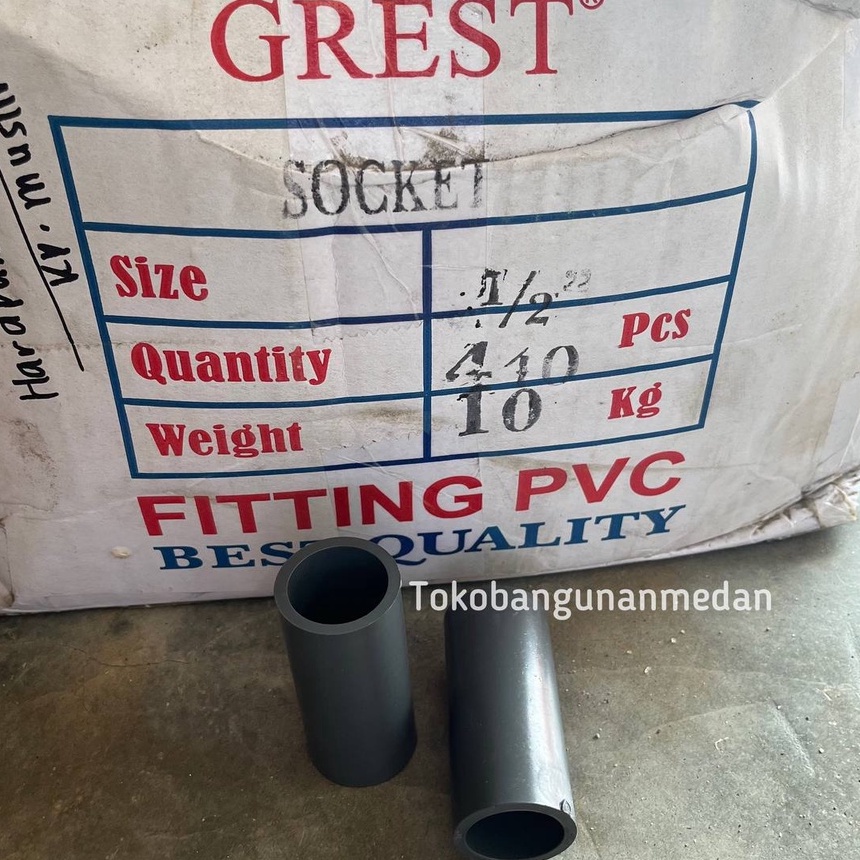 Jual GREST Soket PVC 1/2 inch / Fitting Pipa Sok Sock Socket | Shopee ...