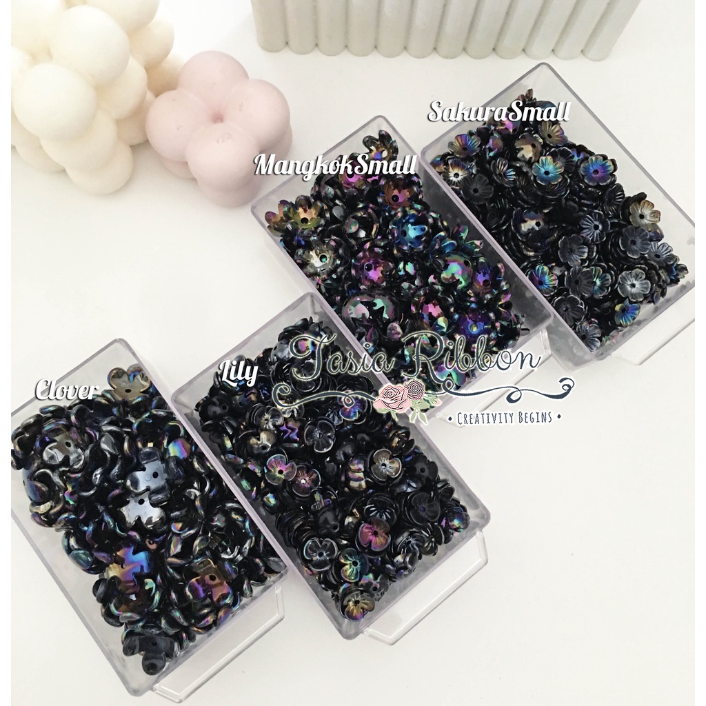 Jual Mote Manik Kelopak Bunga Special Black AB | Shopee Indonesia