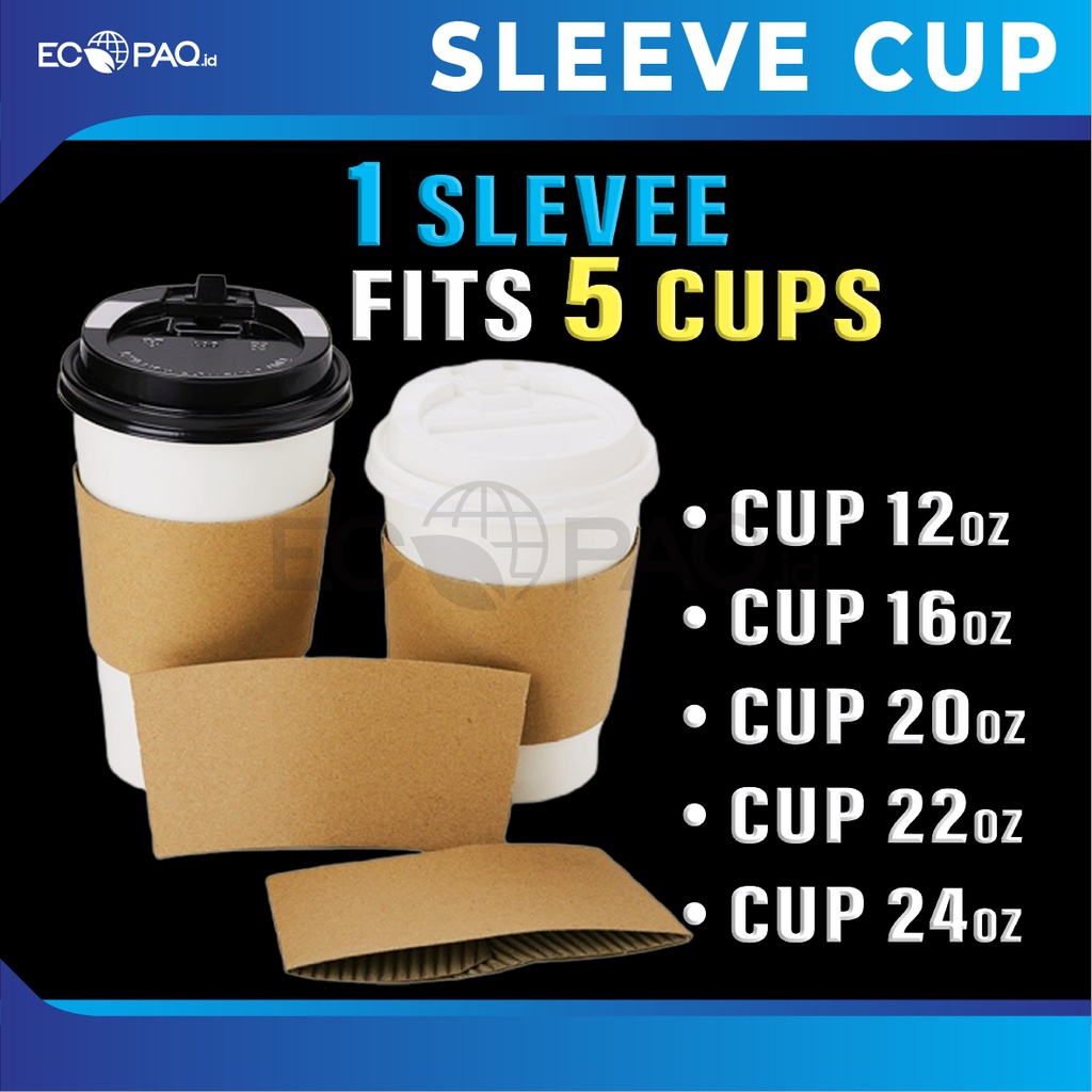Jual Sleeve Kraft Paper Hot Cup - Sleeve Gelas - KRAFT COKLAT (100 pcs ...